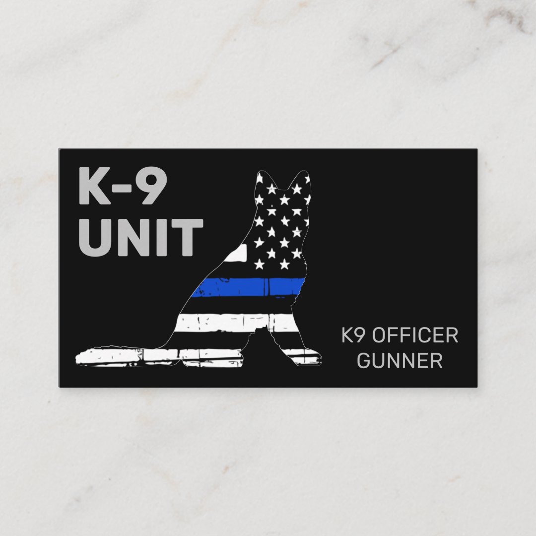 K9 Unit Law Enforcement Thin Blue Line Police Dog Business Card | Zazzle