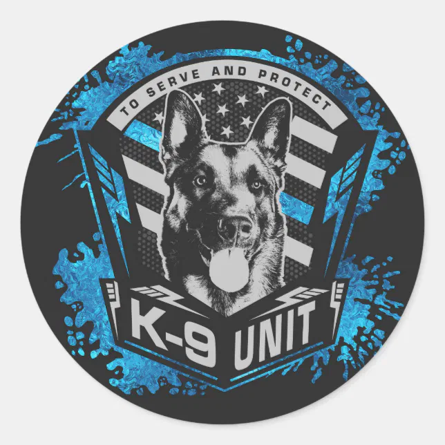 K9 Unit - Malinois - Belgian shepherd Classic Round Sticker | Zazzle