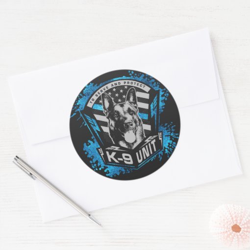 K9 Unit - Malinois - Belgian shepherd Classic Round Sticker | Zazzle