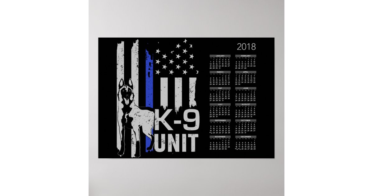 K9 Unit - Malinois Calendar 2018 Poster | Zazzle