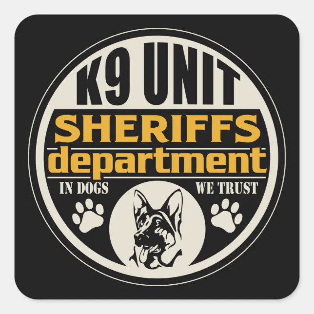 K9 Unit Sheriff's Department Square Sticker | Zazzle