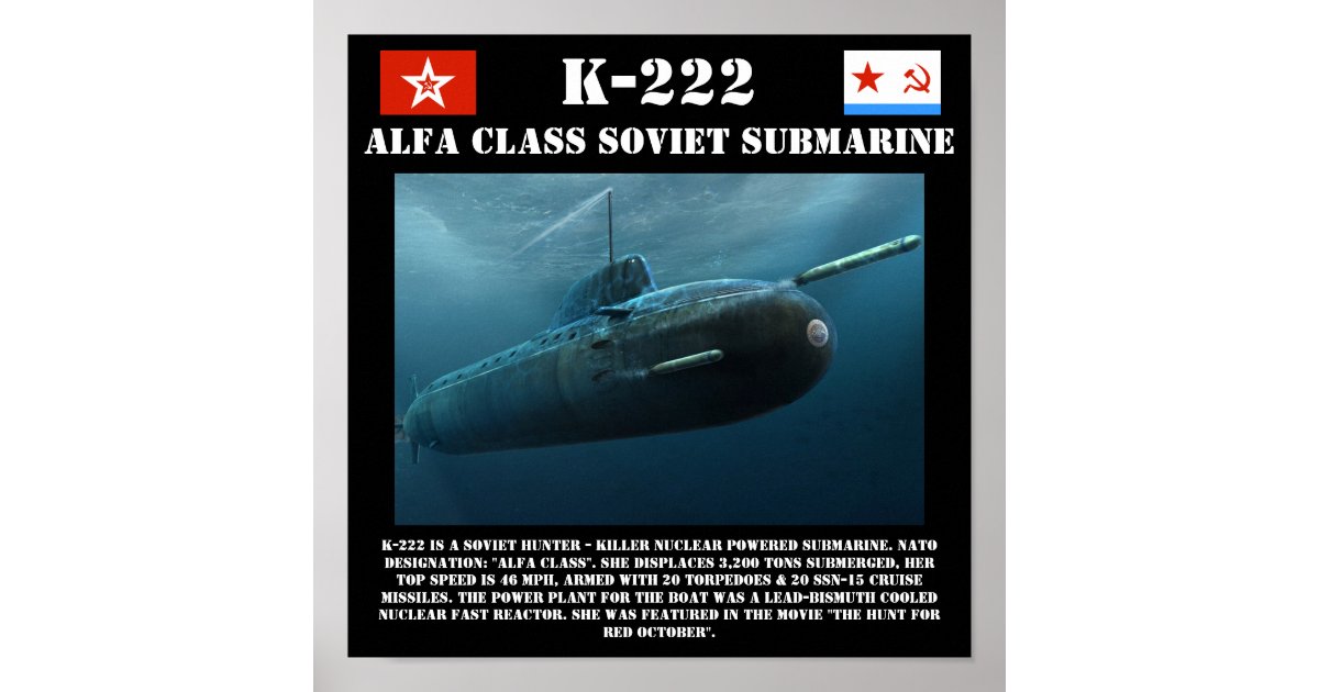 K-222 Soviet Alfa Class Submarine Print | Zazzle