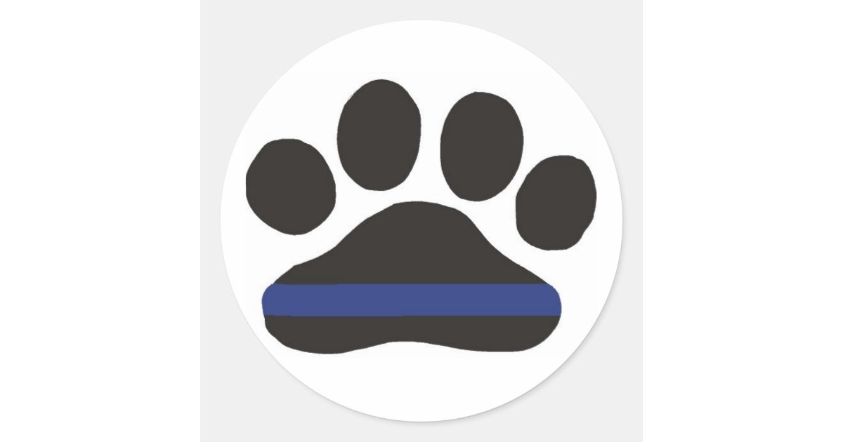 K-9 Blue Line Paw Sticker | Zazzle