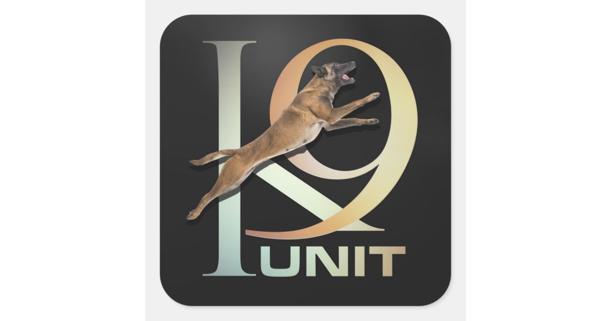 K-9 Unit -Police Dog Unit- Malinois Square Sticker | Zazzle