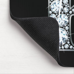 "K" Faux-"Diamond Bling" Mousepad | Zazzle