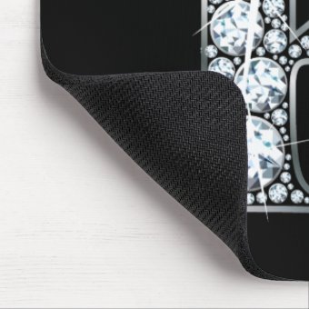 "K" Faux-"Diamond Bling" Mousepad | Zazzle