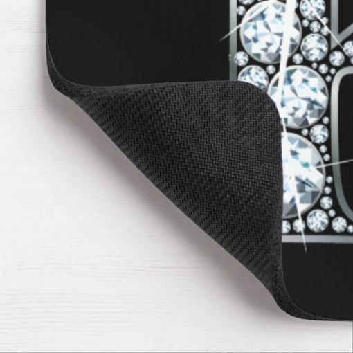 "K" Faux-"Diamond Bling" Mousepad | Zazzle