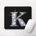 "K" Faux-"Diamond Bling" Mousepad | Zazzle