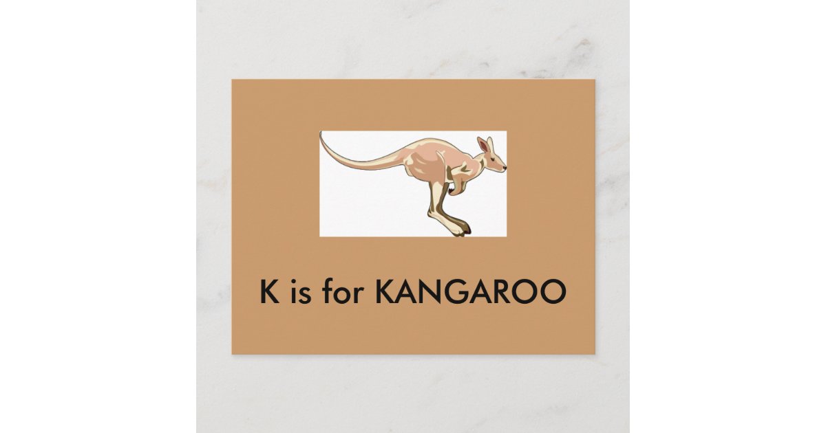 "K" is for Kangaroo Alphabet Flash Card | Zazzle