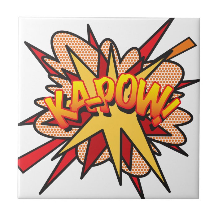 KA-POW Fun Retro Comic Book Pop Art Tile | Zazzle.com