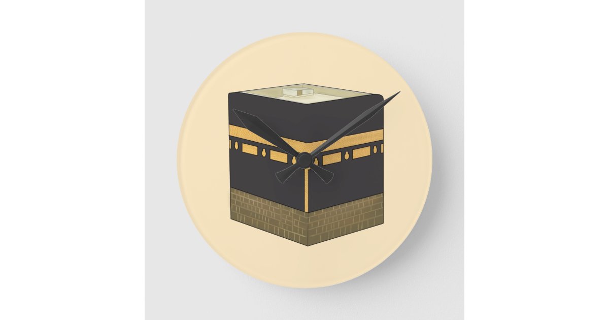 Kaaba - الكعبة - the Kaabah Hand Drawn Round Clock | Zazzle