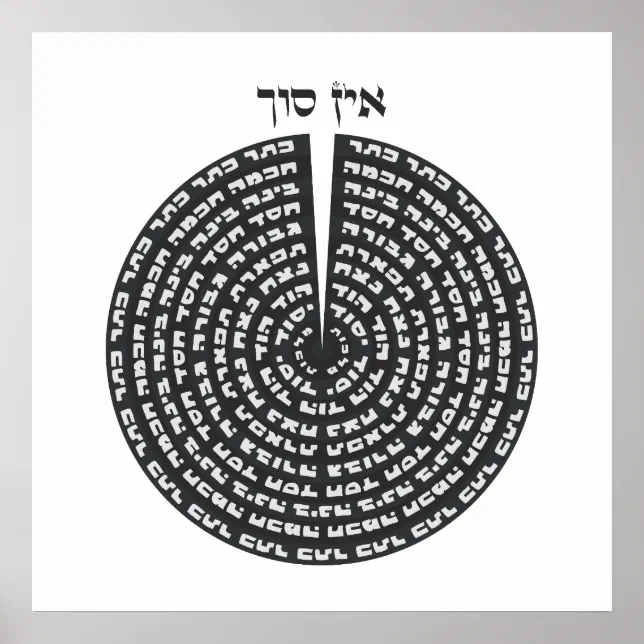 Kabbalistic Creation Hebrew Monochromatic Sefirot Poster | Zazzle