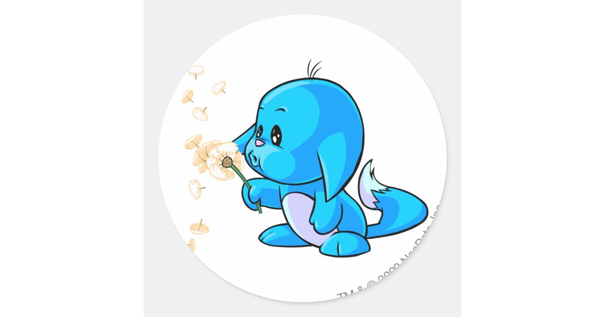 Kacheek Blue Classic Round Sticker | Zazzle