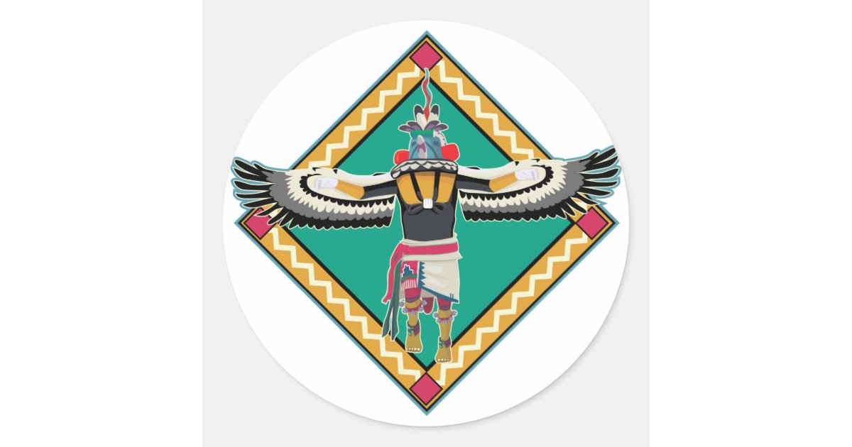 Kachina Dancer Classic Round Sticker | Zazzle