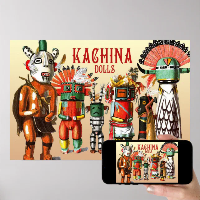 Kachina dolls of the Hopi Native American Tribe Poster | Zazzle