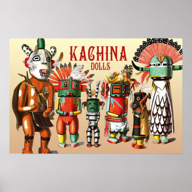 Kachina dolls of the Hopi Native American Tribe Poster | Zazzle