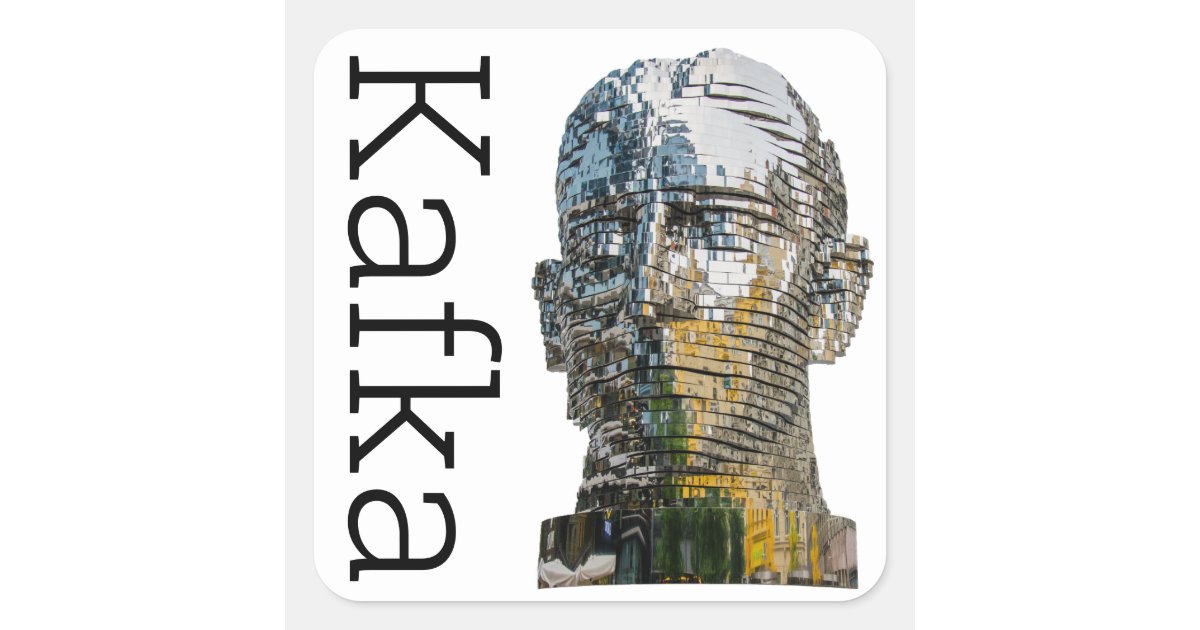 Kafka Head Square Sticker | Zazzle