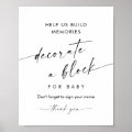 KAIA Decorate a Block Baby Shower Game Sign | Zazzle