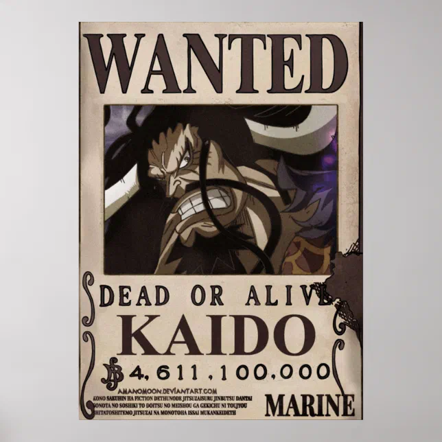 Kaido Wanted Bounty Poster | Zazzle