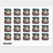 Kailua Kona Hawaii Big Island Sunset Retro Square Sticker | Zazzle