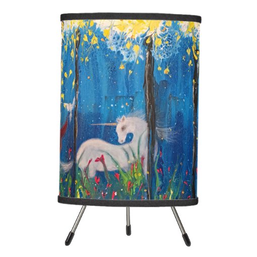Kairos Unicorn and Woman Fantasy Art Tripod Lamp | Zazzle