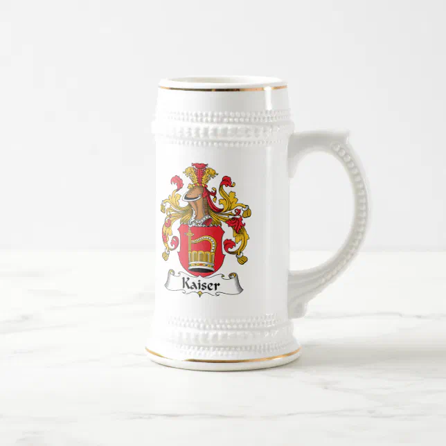 Kaiser Family Crest Beer Stein | Zazzle