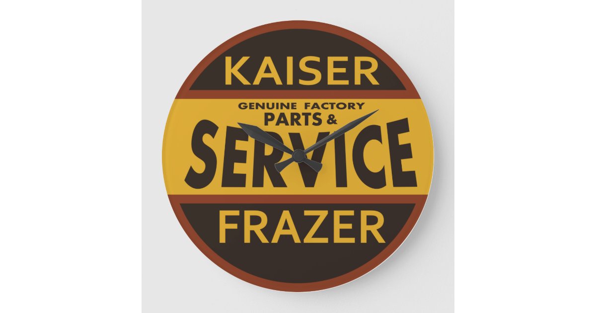 Kaiser Frazer Service vintage sign Large Clock | Zazzle