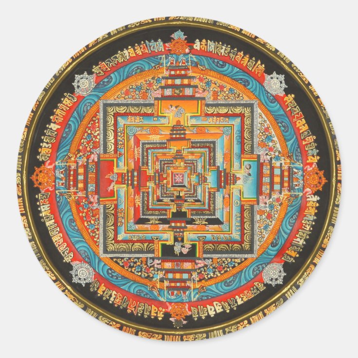 KALACHAKRA ESOTERIC MANDALA III CLASSIC ROUND STICKER | Zazzle