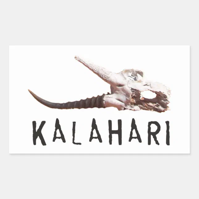 Kalahari desert in Africa: Dead antelope skull Rectangular Sticker | Zazzle