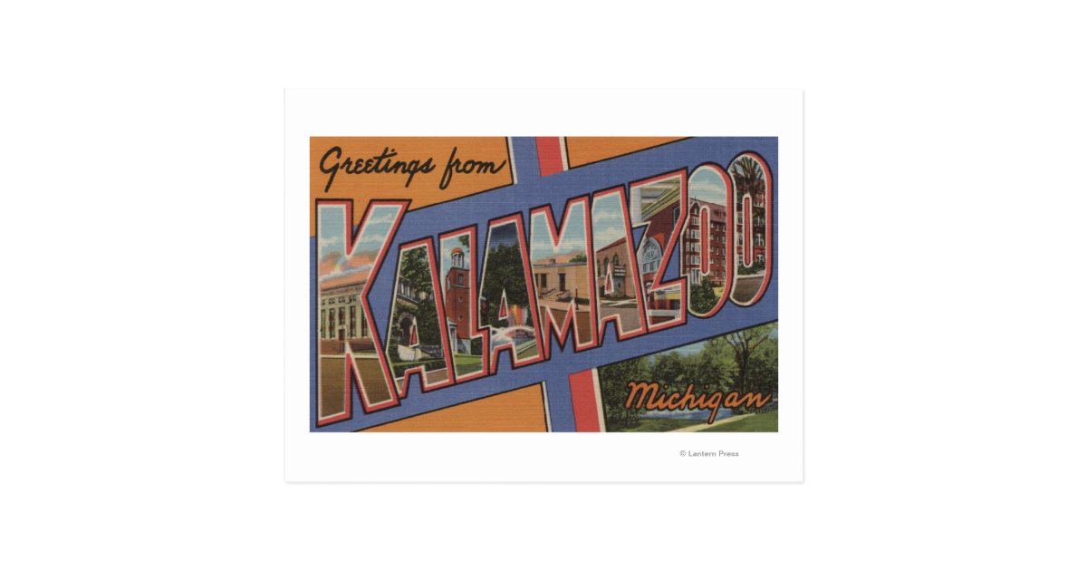 Kalamazoo, Michigan - Large Letter Scenes Postcard | Zazzle.com