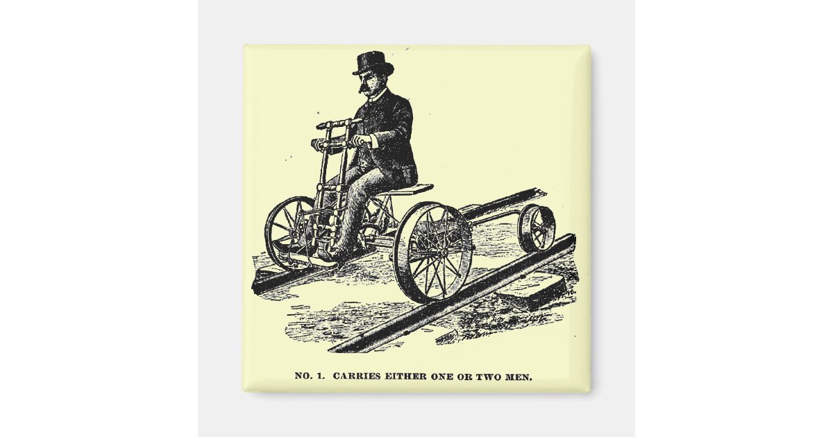 KALAMAZOO Velocipede Railroad Hand Car 1887 Magnet | Zazzle