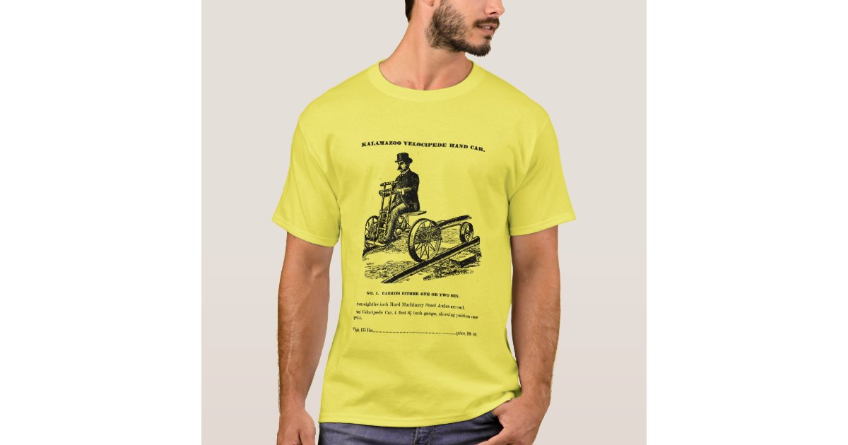 KALAMAZOO Velocipede Railroad Hand Car 1887 T-Shirt | Zazzle