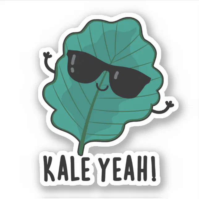 Kale Yeah Funny Veggie Pun Sticker | Zazzle