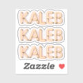 Kaleb Name in Glowing Neon Lights x3 Sticker | Zazzle
