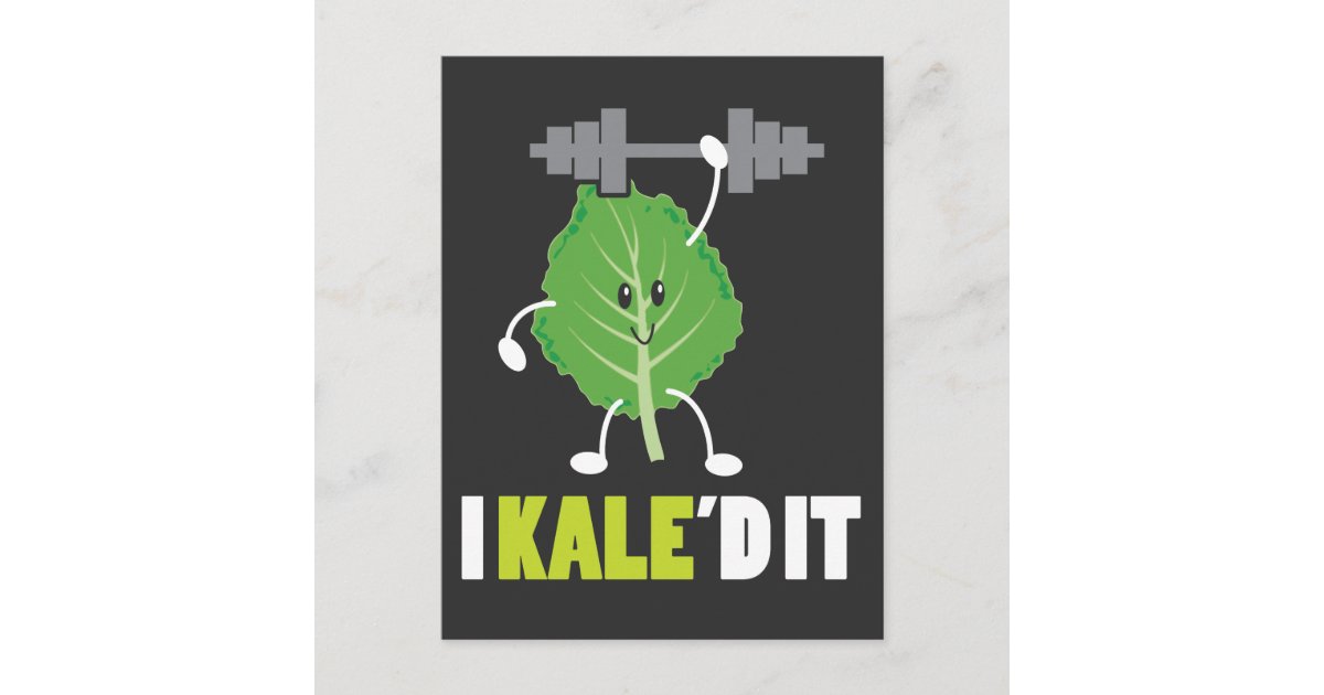Kaled It - Fitness Vegan Vegetarian Kale Gym Postcard | Zazzle