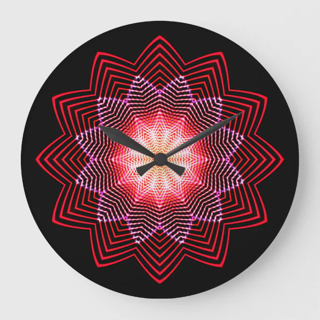Kaleidoscope Art 36 Wall Clocks & Numeral Options | Zazzle