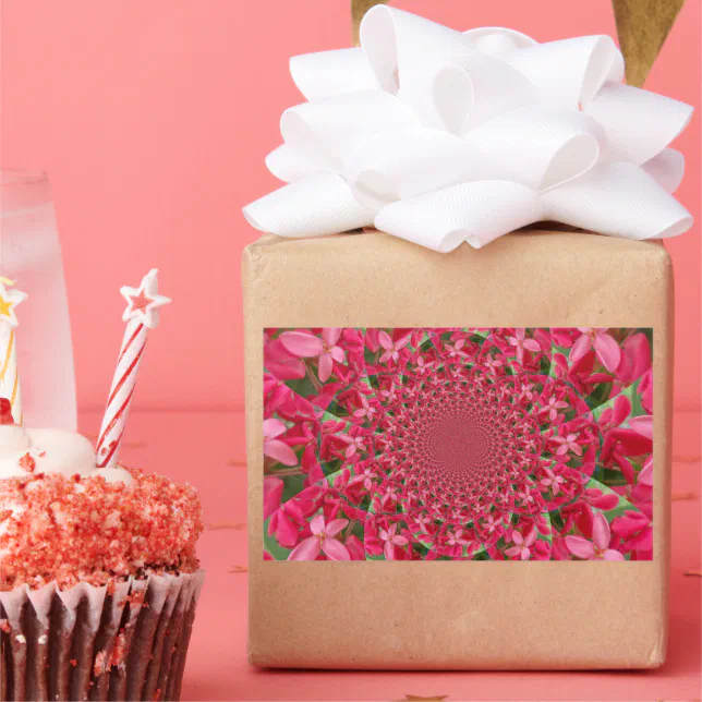 Kaleidoscope of Crimson: Blood Milkweed Flower Art Rectangular Sticker ...