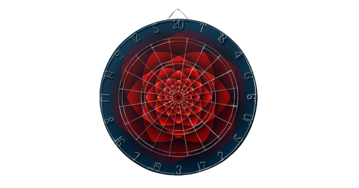 Kaleidoscope ROSE red + your idea Dartboard With Darts | Zazzle