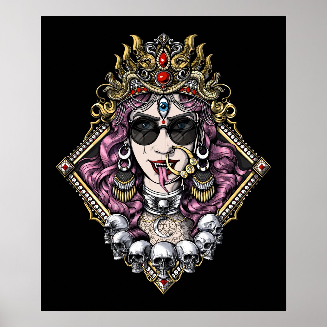 Kali Gothic Hindu Goddess Poster | Zazzle