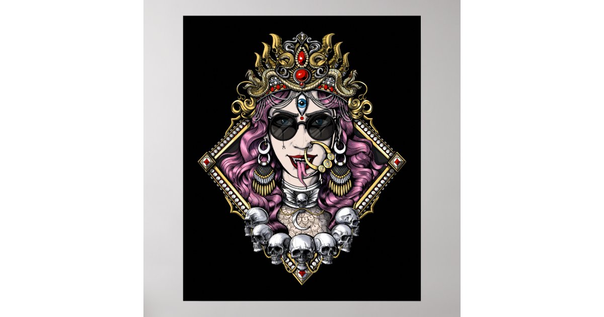 Kali Gothic Hindu Goddess Poster | Zazzle