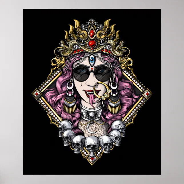 Kali Gothic Hindu Goddess Poster | Zazzle