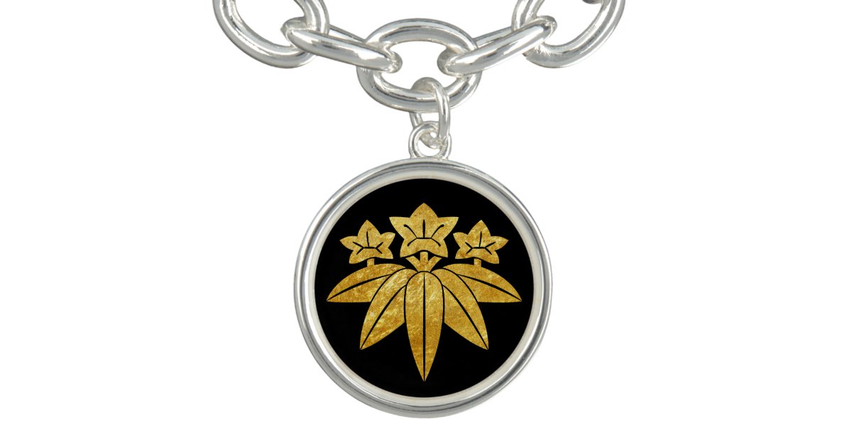Kamakura Minamoto Mon Japanese clan in faux gold Bracelet | Zazzle