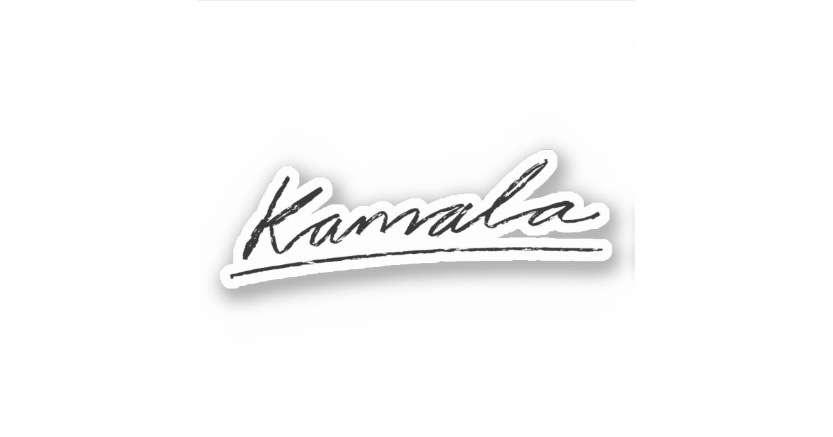 Kamala Cursive Signature Sticker | Zazzle