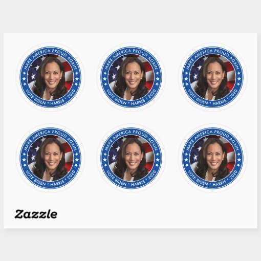 Kamala Harris 2020 Election Blue Campaign Photo Classic Round Sticker ...