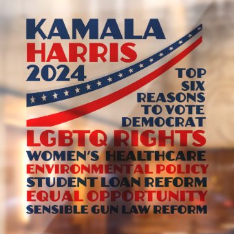 Kamala Harris 2024 Election Democrat Platform Window Cling | Zazzle