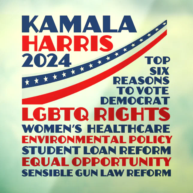 Kamala Harris 2024 Election Democrat Platform Window Cling | Zazzle