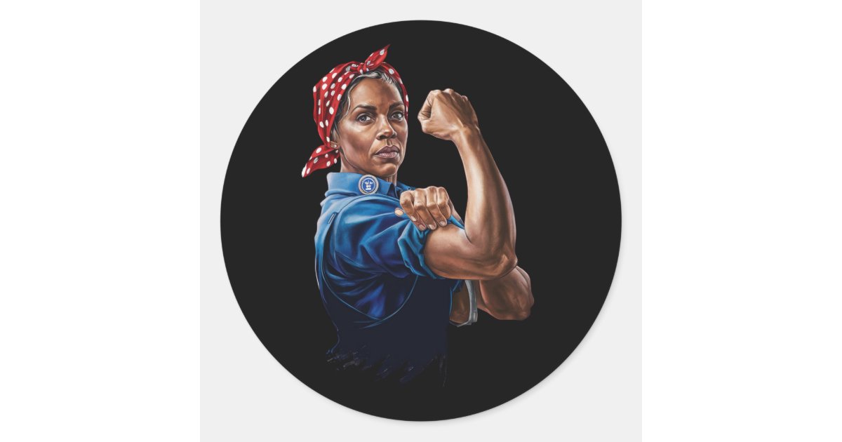 Kamala Harris 2024 Rosie The Riveter Childless Cat Classic Round ...