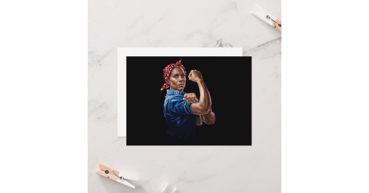 Kamala Harris 2024 Rosie The Riveter Childless Cat Invitation | Zazzle