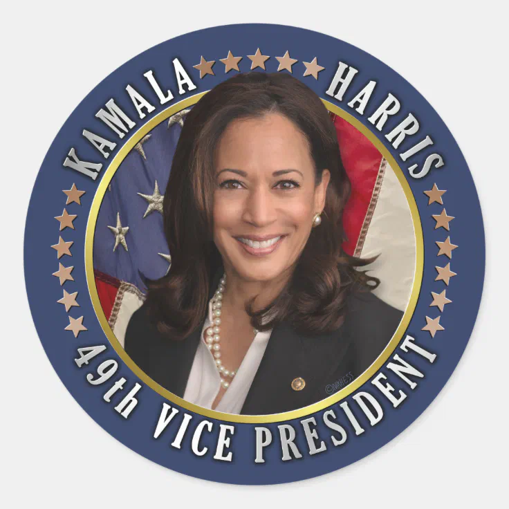 Kamala Harris 49th Vice President Commemorative Classic Round Sticker ...
