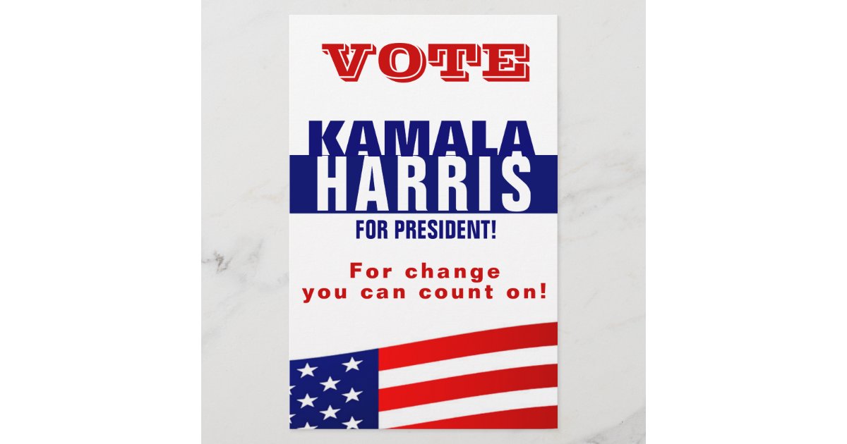 Kamala Harris Campaign Political Template Flyer | Zazzle